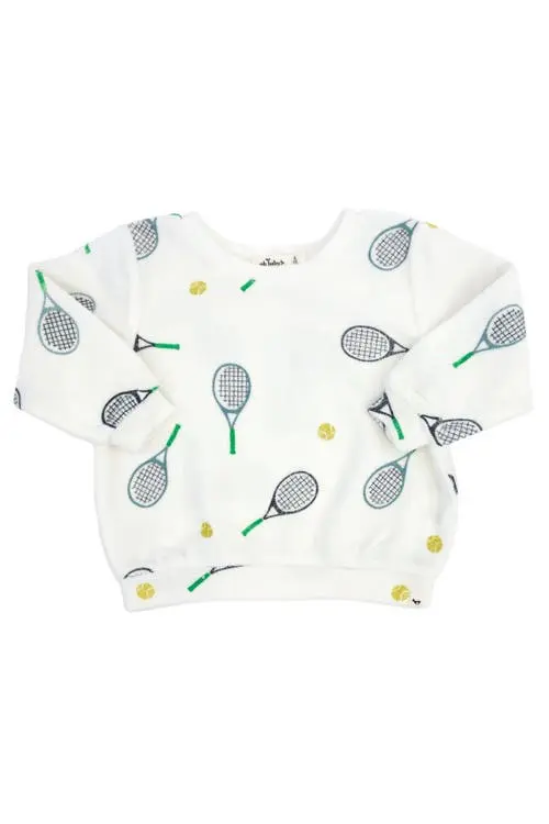 OH BABY! Tennis Print Boxy Sweatshirt