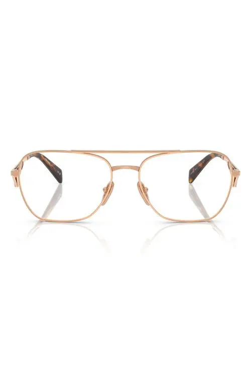Prada 59mm Aviator Eyeglasses - Rose Gold