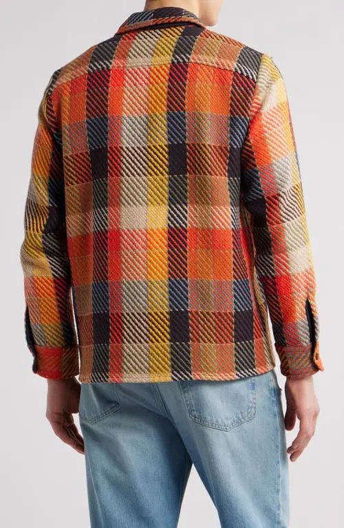 WAX LONDON Whiting Plaid Cotton Blend Overshirt - Orange Multi