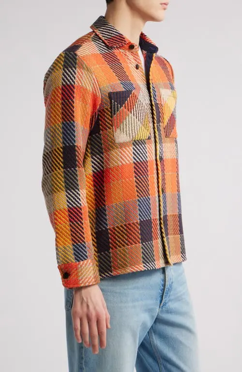 WAX LONDON Whiting Plaid Cotton Blend Overshirt - Orange Multi