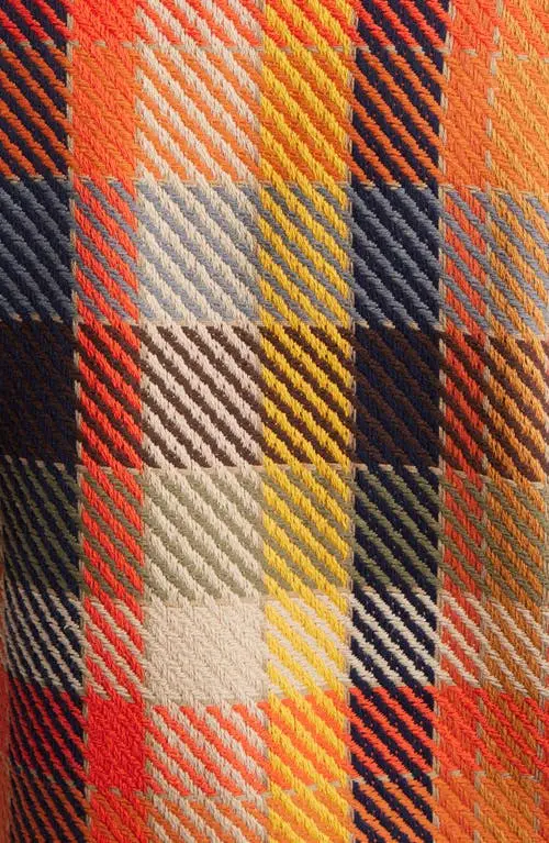 WAX LONDON Whiting Plaid Cotton Blend Overshirt - Orange Multi