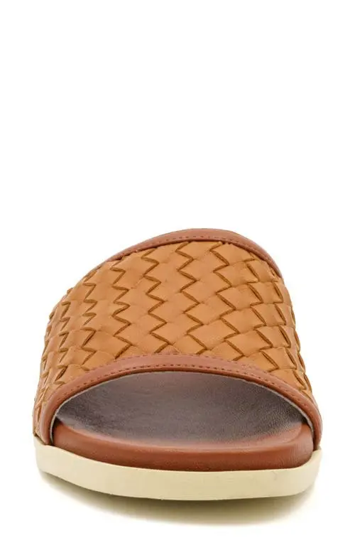 AMALFI BY RANGONI Barca Leather Slide Sandal - Cuoio Stuoia Dama