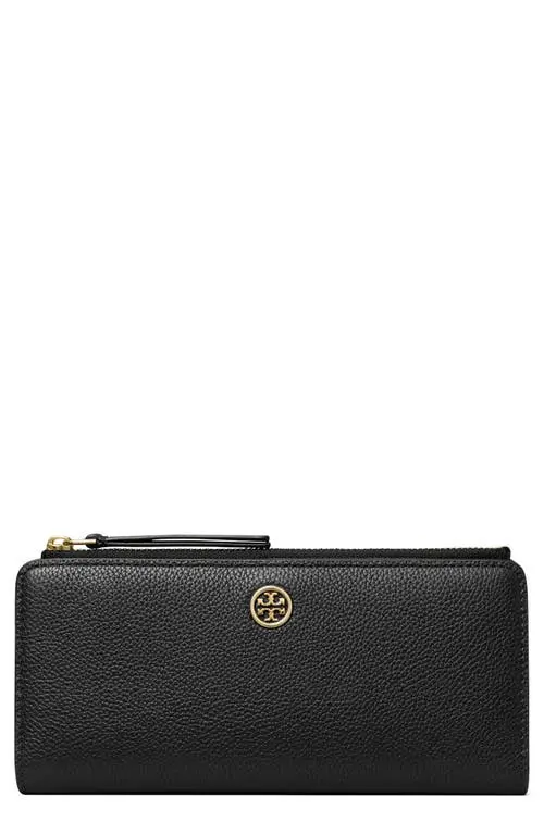 Tory Burch Slim Robinson Pebble Bifold Wallet - Black