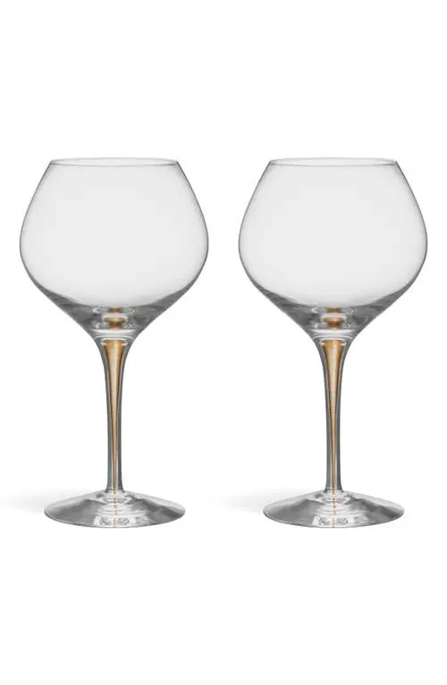 ORREFORS Intermezzo Bouquet Set Of 2 Wine Glasses - Gold