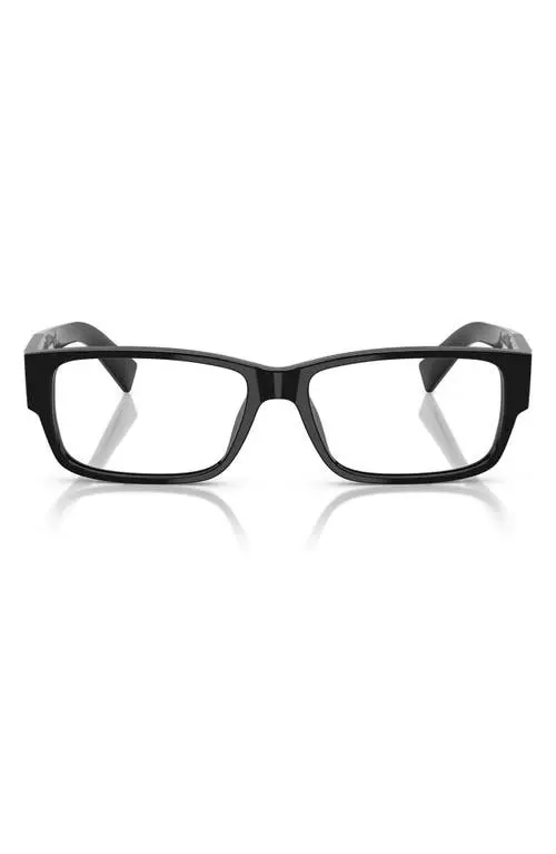 Prada 57mm Rectangular Eyeglasses - Black