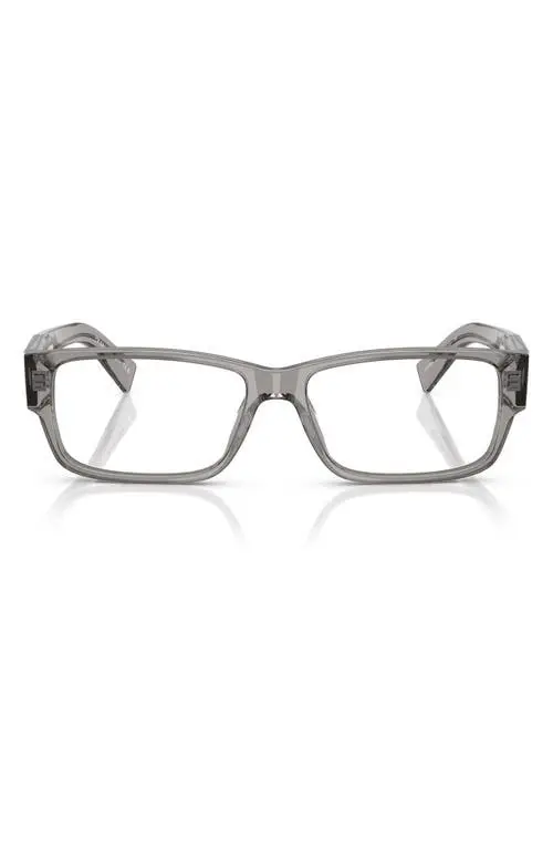 Prada 57mm Rectangular Eyeglasses - Transparent Grey B09vf57