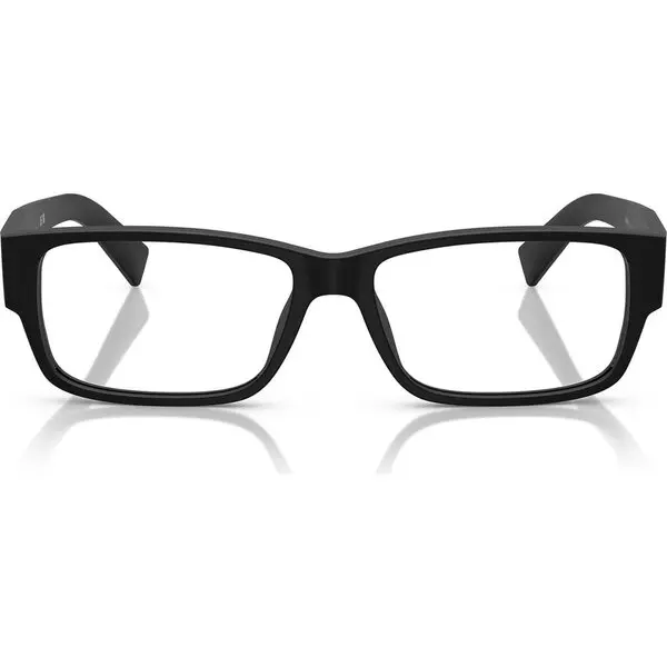 Prada 57mm Rectangle Eyeglasses - Black