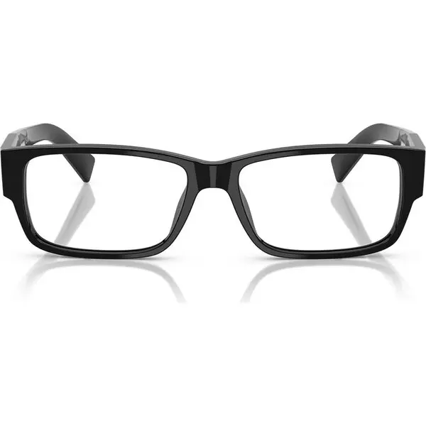 Prada 57mm Rectangle Eyeglasses - Black