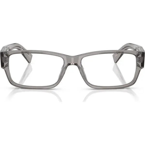 Prada 57mm Rectangle Eyeglasses - Transparent Grey