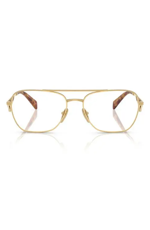 Prada 57mm Pilot Optical Glasses - Gold