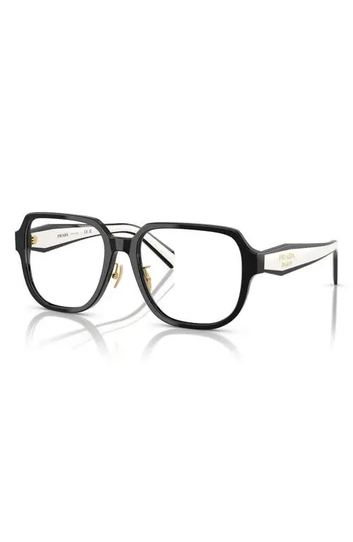 Prada 56mm Pillow Optical Eyeglasses - Black