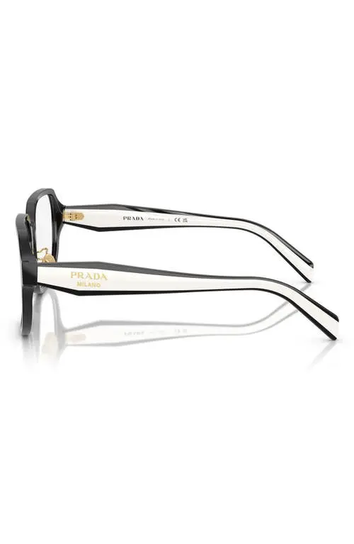 Prada 56mm Pillow Optical Eyeglasses - Black