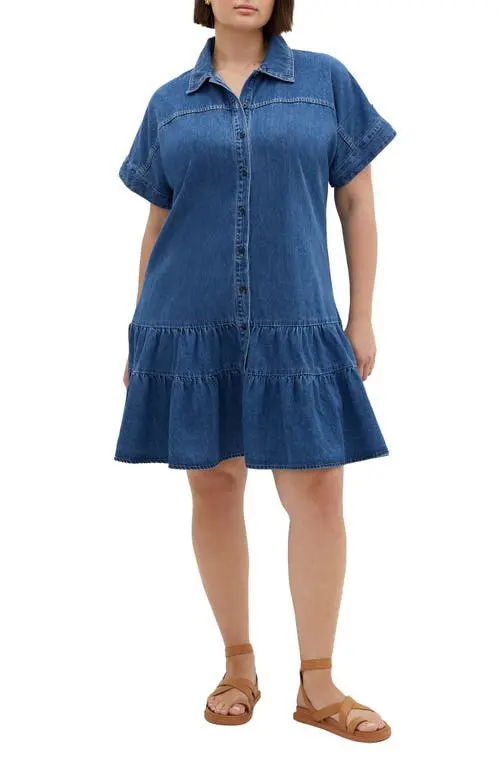 City Chic Layla Denim Shirt Dress