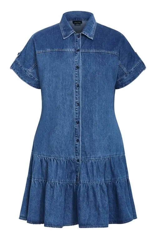 City Chic Layla Denim Shirt Dress