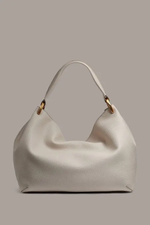 Donna Karan New York Glenwood Leather Shoulder Bag - Sand