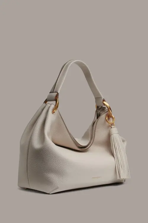 Donna Karan New York Glenwood Leather Shoulder Bag - Sand