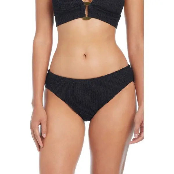 ROD BEATTIE Pucker Up Seersucker Bikini Bottom - Black