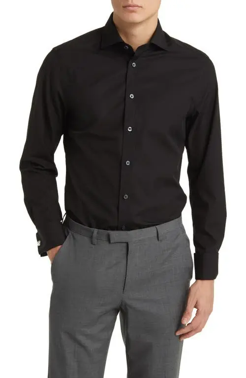 CHARLES TYRWHITT Non-iron Poplin Cutaway Slim Fit Shirt Double Cuff