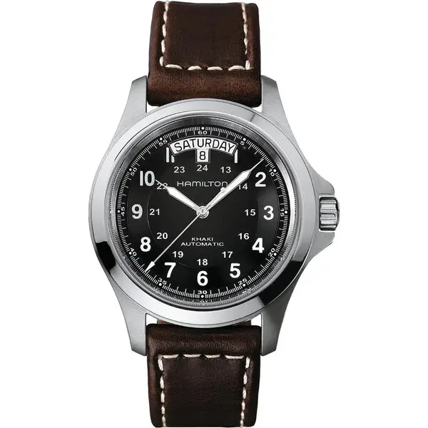 Hamilton Khaki Field Automatic Strap Watch - Brown/black/silver