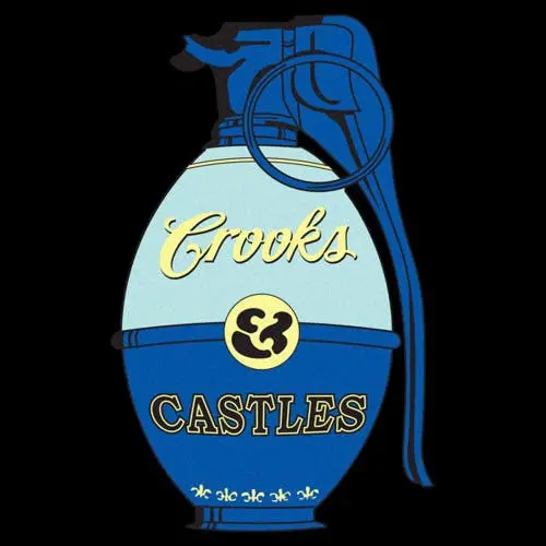 CROOKS & CASTLES Blue Grenade Graphic T-shirt - Black