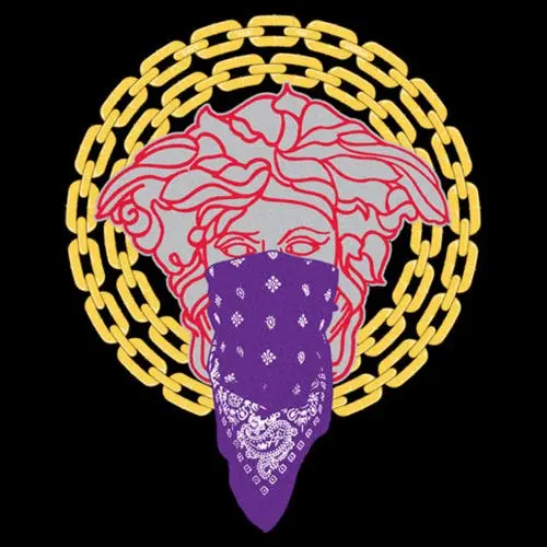 CROOKS & CASTLES Medusa Gold Chains Short Sleeve Graphic T-shirt