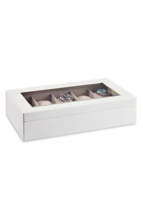 BEY-BERK Modena Wood Watch Case - White