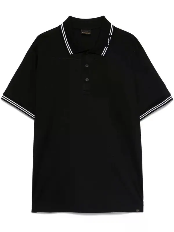 Paul & Shark Stripe-trim Polo Shirt - Black
