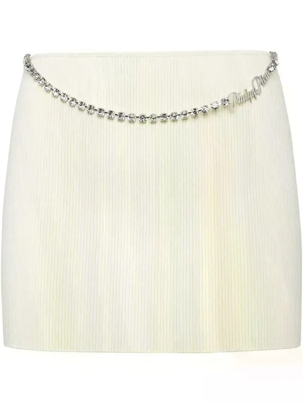 Philipp Plein Signature Mini Skirt - White