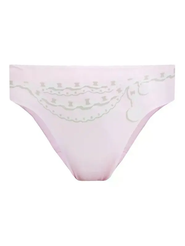 Versace Chain-print Bikini Bottom - Pink