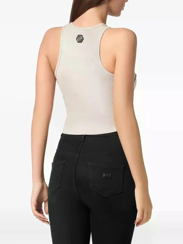 Philipp Plein Flowers Tank Top - Neutrals