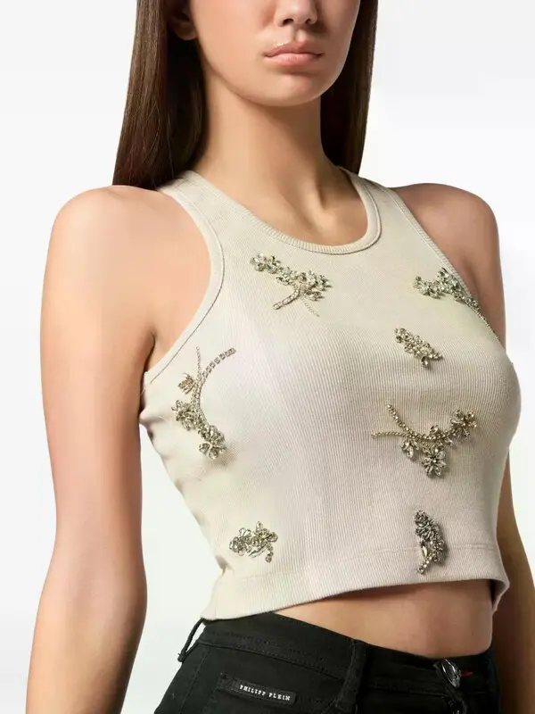 Philipp Plein Flowers Tank Top - Neutrals