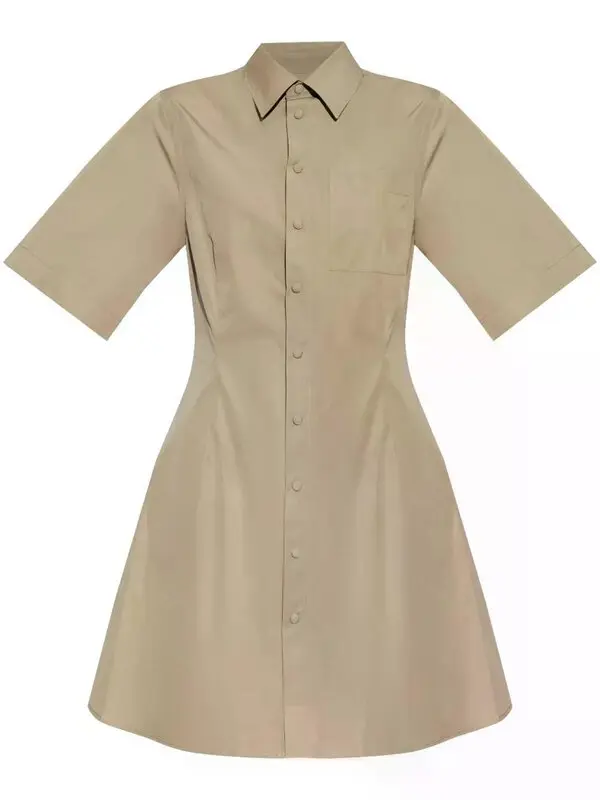 AMI Paris Cotton Shirt Dress - Neutrals