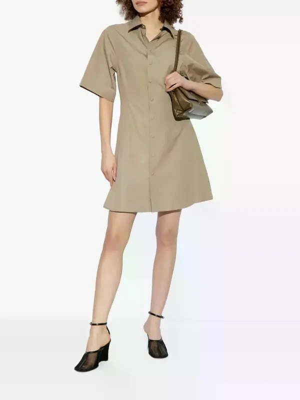 AMI Paris Cotton Shirt Dress - Neutrals
