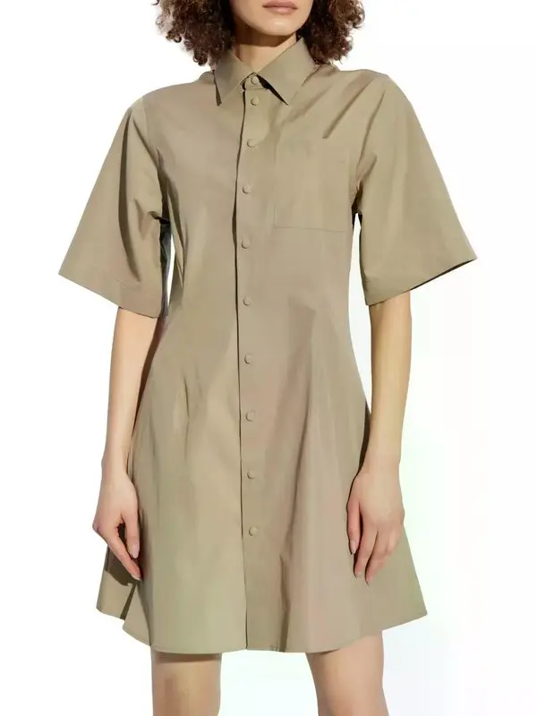 AMI Paris Cotton Shirt Dress - Neutrals