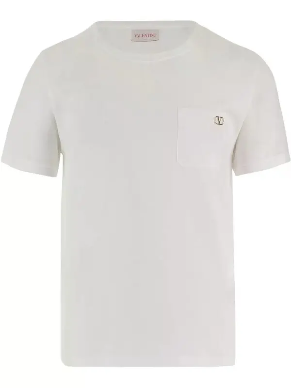 Valentino Garavani Logo-plaque Cotton T-shirt - White