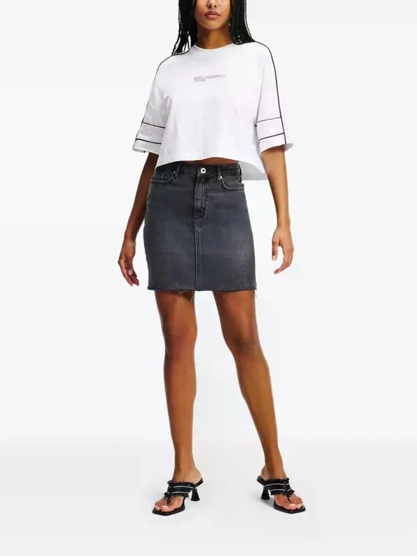 Karl Lagerfeld Printed Denim Skirt