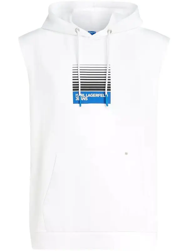 Karl Lagerfeld Logo-print Sleeveless Hoodie - White