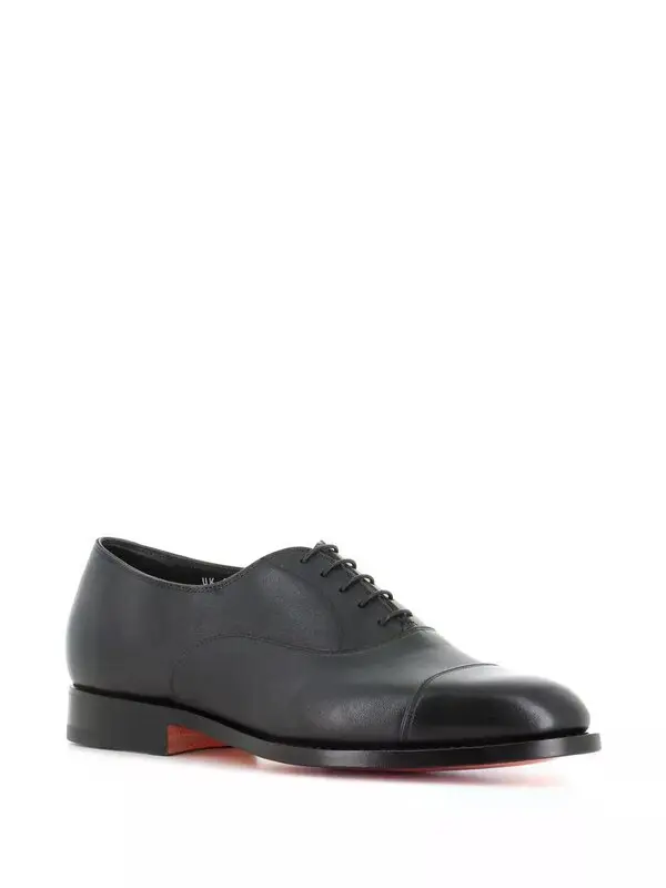 Santoni Leather Oxford Shoes - Black