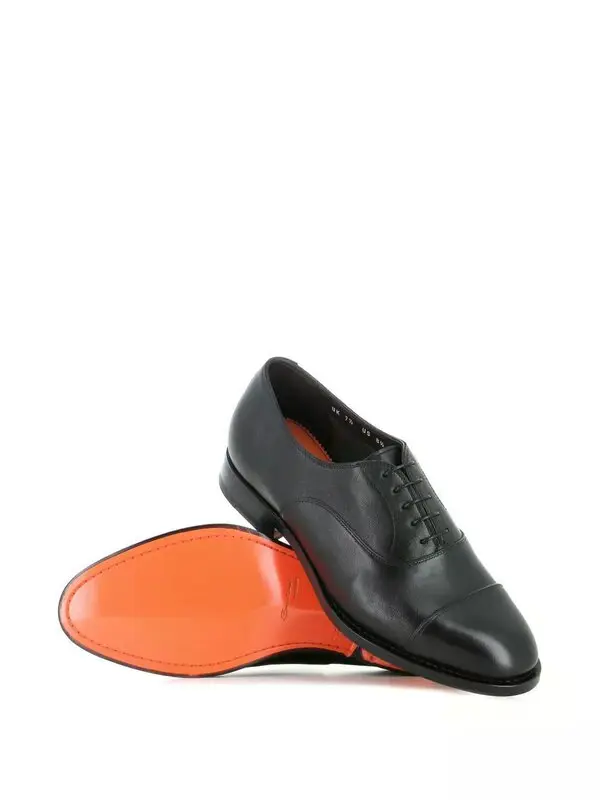 Santoni Leather Oxford Shoes - Black