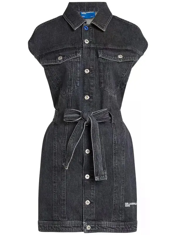 Karl Lagerfeld Belted Denim Shirt Dress