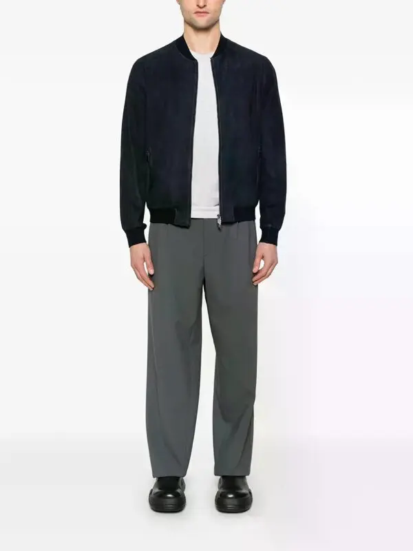 SALVATORE SANTORO Suede Bomber Jacket - Blue