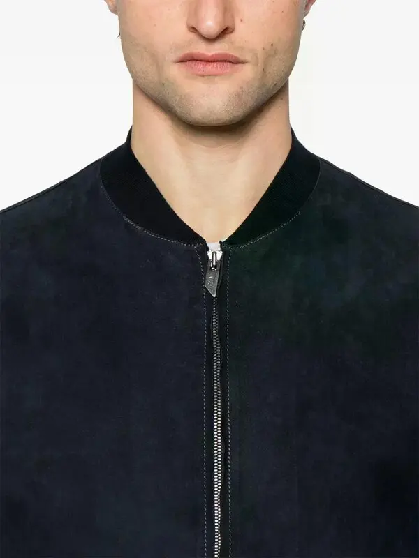 SALVATORE SANTORO Suede Bomber Jacket - Blue