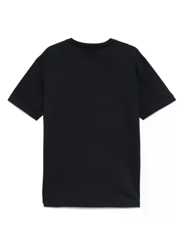 Giorgio Armani Logo Embroidered T-shirt - Blue