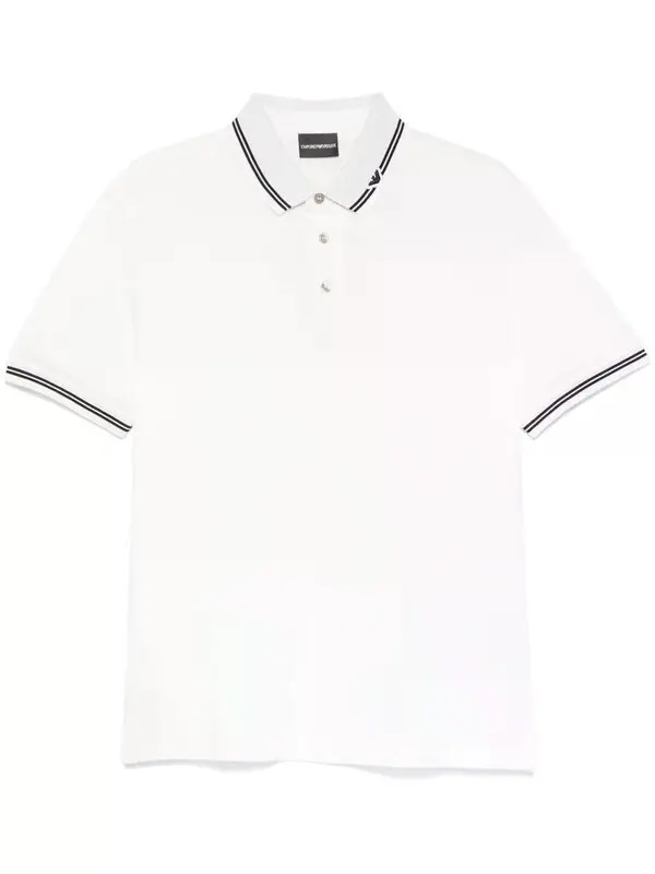 Emporio Armani Logo-detailed Polo Shirt - White