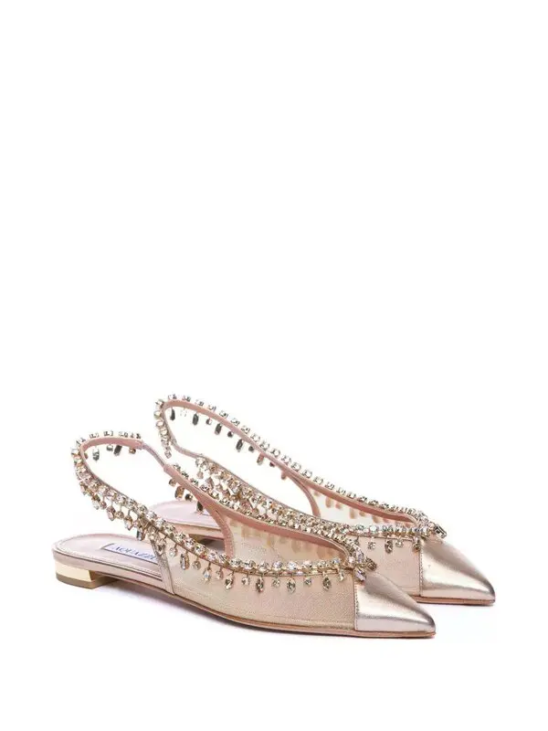 AQUAZZURA Temptation Crystal Ballerinas