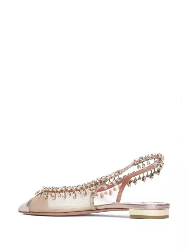 AQUAZZURA Temptation Crystal Ballerinas