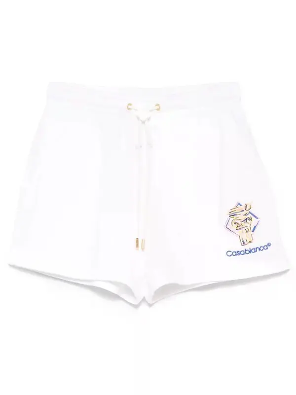 Casablanca Diamond Column Shorts - White