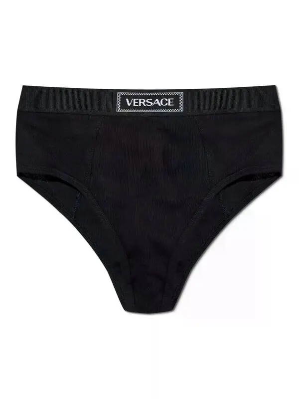 Versace Logo-waistband Briefs - Black