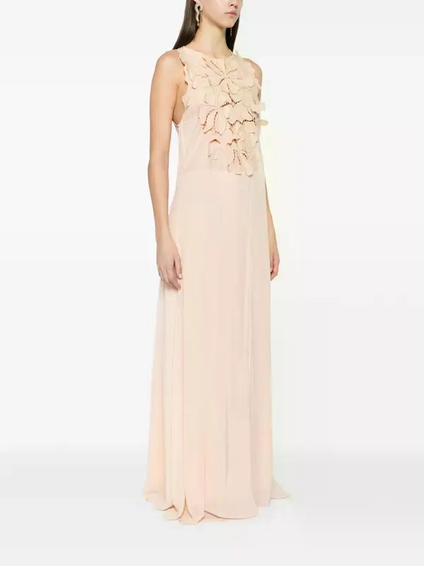 FORTE_FORTE Floral-appliqué Maxi Dress - Pink