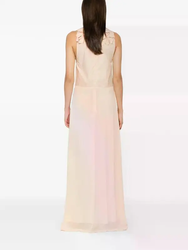 FORTE_FORTE Floral-appliqué Maxi Dress - Pink
